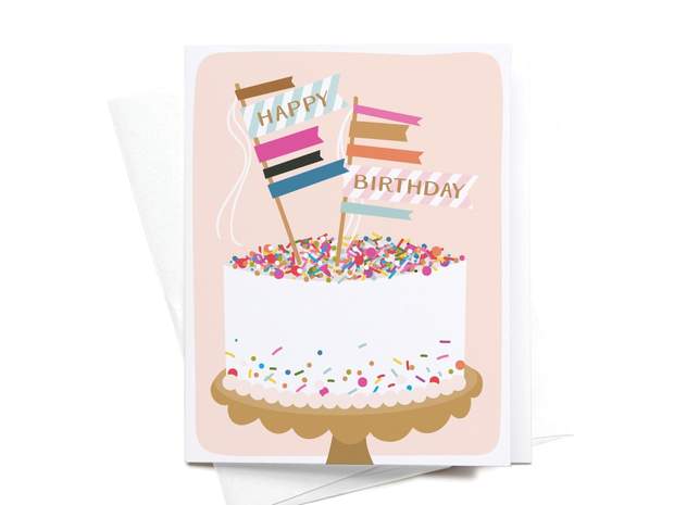 Happy Birthday Sprinkle Cake Greeting Card by Onderkast Studio | Made ...