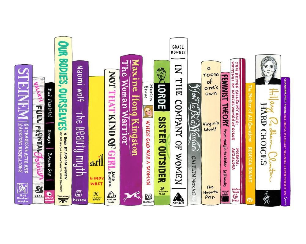 Feminism 8x10 Book Title Art Print by Jane Mount of Ideal Bookshelf ...