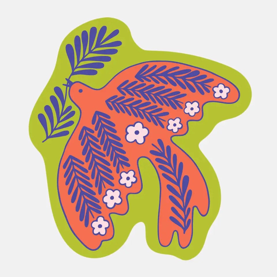Folk Dove Vinyl Sticker by The Good Twin | Made, Modern Handmade