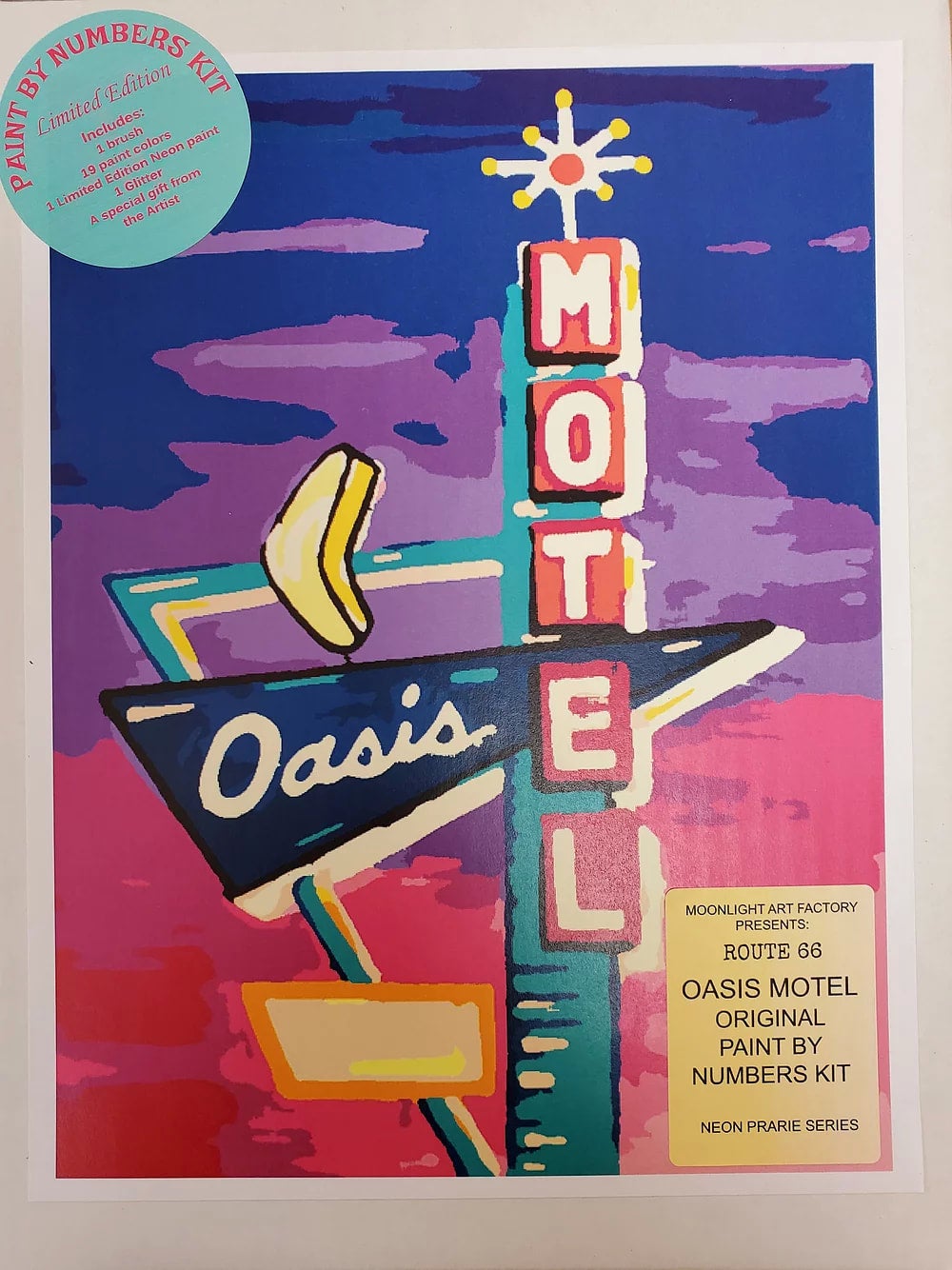 Tulsa Oasis Motel Paint by Number Kit from Moonlight Art Factory | Made ...