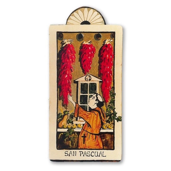 San Pasqual Patron Saint of Cooks Shepherds and Sheep Retablo by Lynn ...