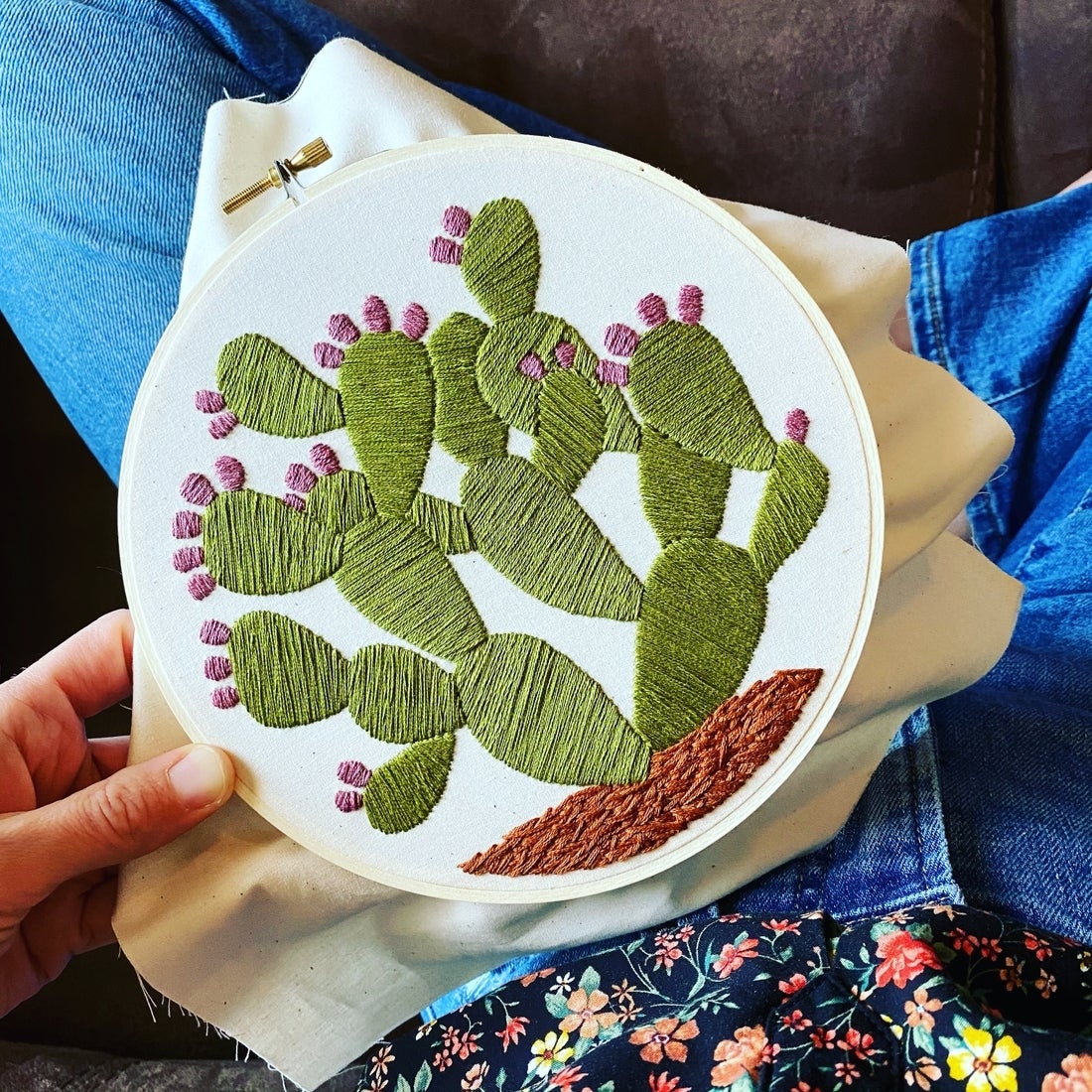 Large Prickly Pear Cactus DIY Embroidery Kit by Mountains of Thread ...