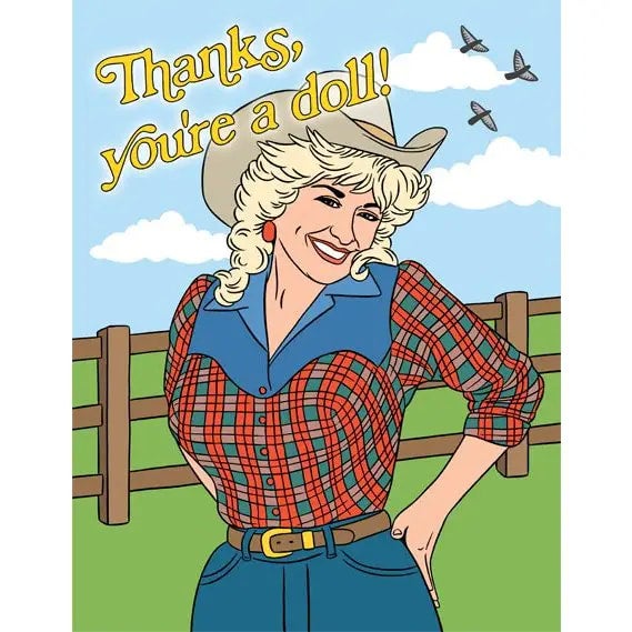 Thanks You're A Doll Dolly Parton Greeting Card by the Found | Made ...