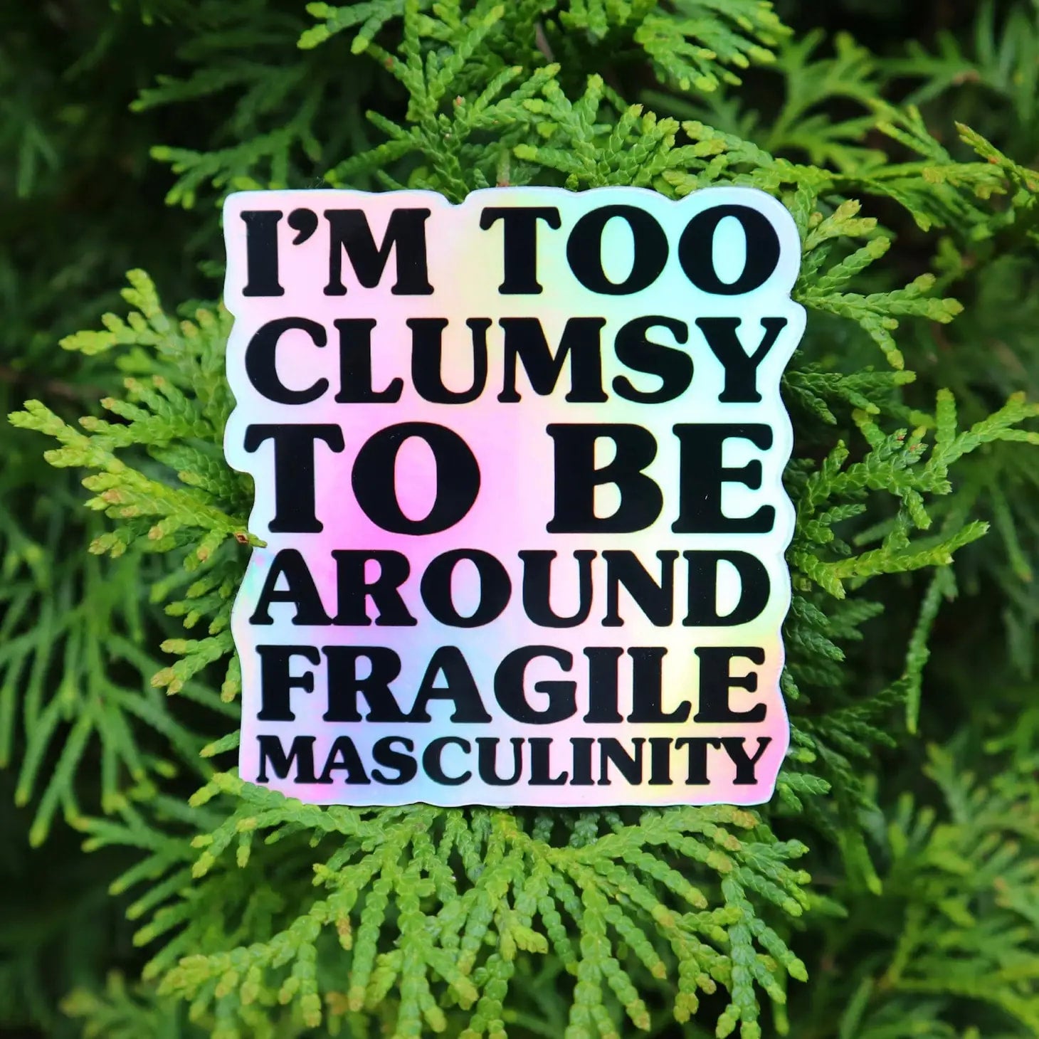 I'm Too Clumsy to Be Around Fragile Masculinity Vinyl Sticker by Ace the Pitmatian | Made ...