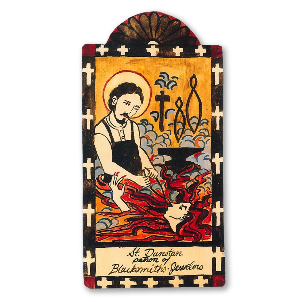 St Dunstan Patron Saint of Jewelers Retablo by Lynn Garlick Retablos ...